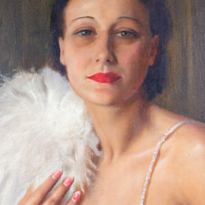 Portrait einer sitzenden Dame im schwarzen Kleid, Marcel René Herrfeldt ...